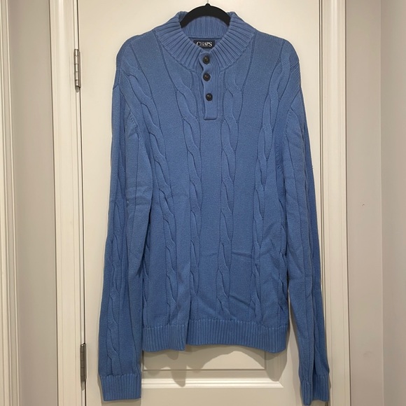 Chaps | Sweaters | Chaps Mens Blue Cable Knit Sweater | Poshmark